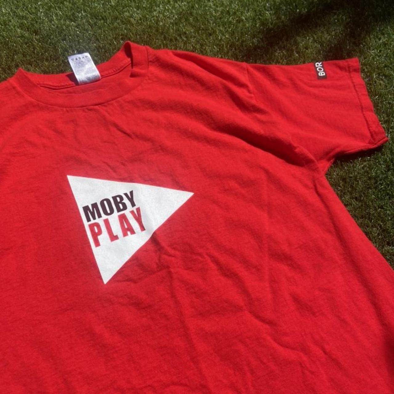 VTG ‘99 Moby Play Album Red Promo Shirt Awesome... - Depop