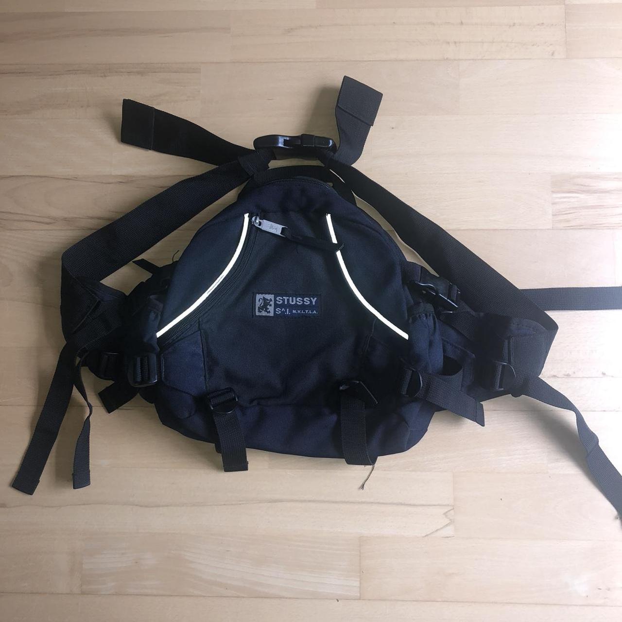 Stussy 90s Tactical Cross Body Bag Navy/Black Size:... - Depop