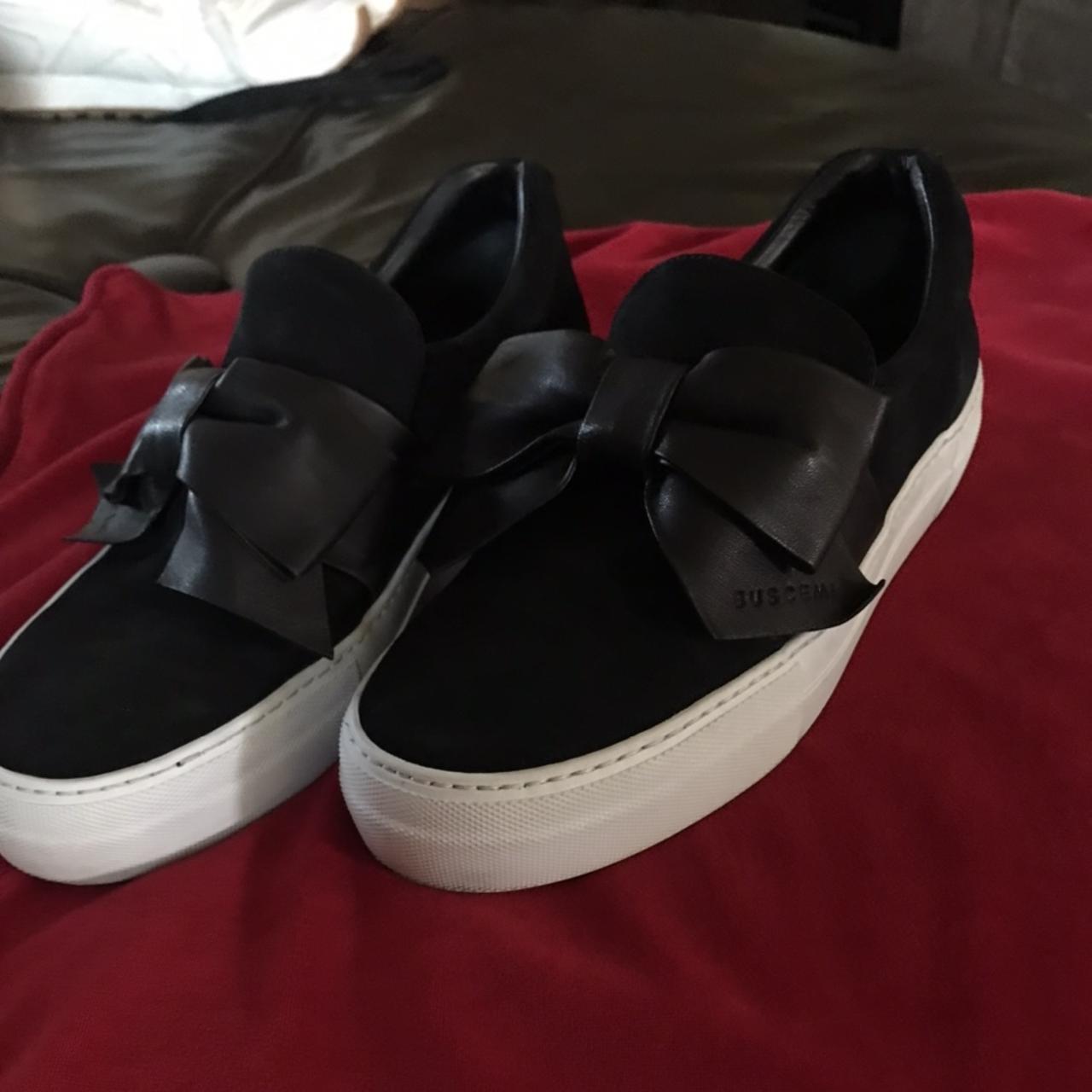 Buscemi black chunky shoes have a big black bow on... - Depop