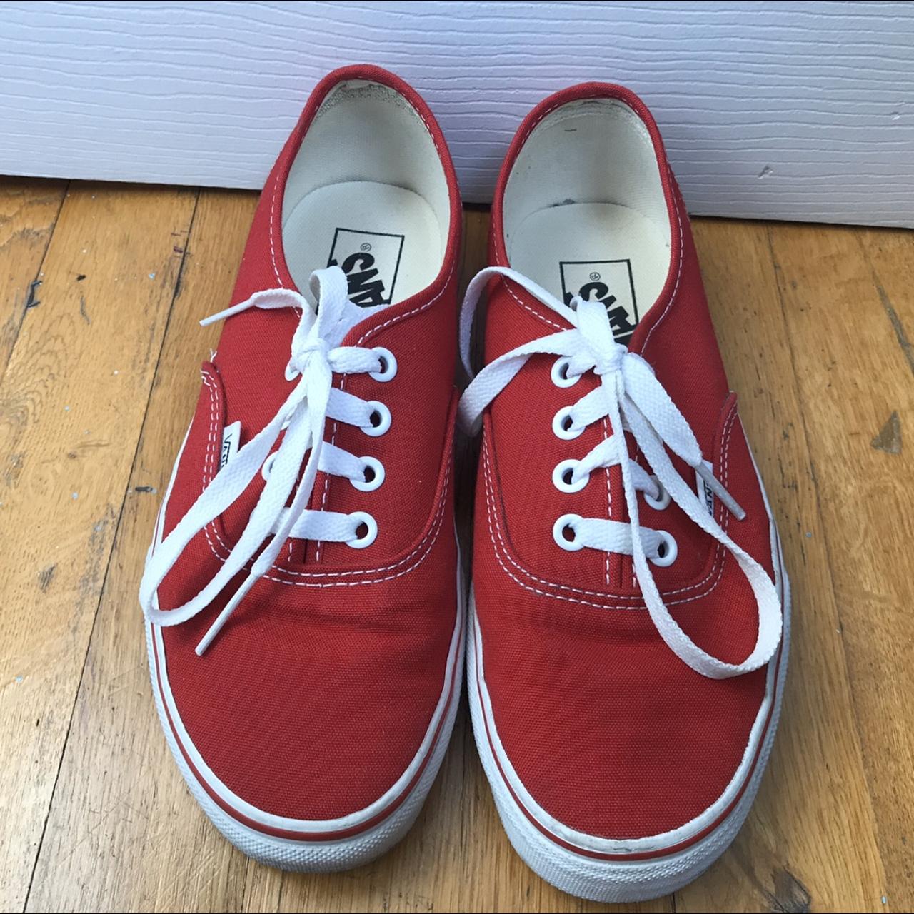 Red “Authentic” Vans!!! Men’s size 5.5 or women’s... | Depop