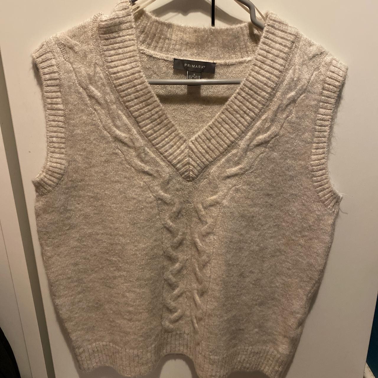 Primark Grey White Sweater Vest Selling as had... - Depop