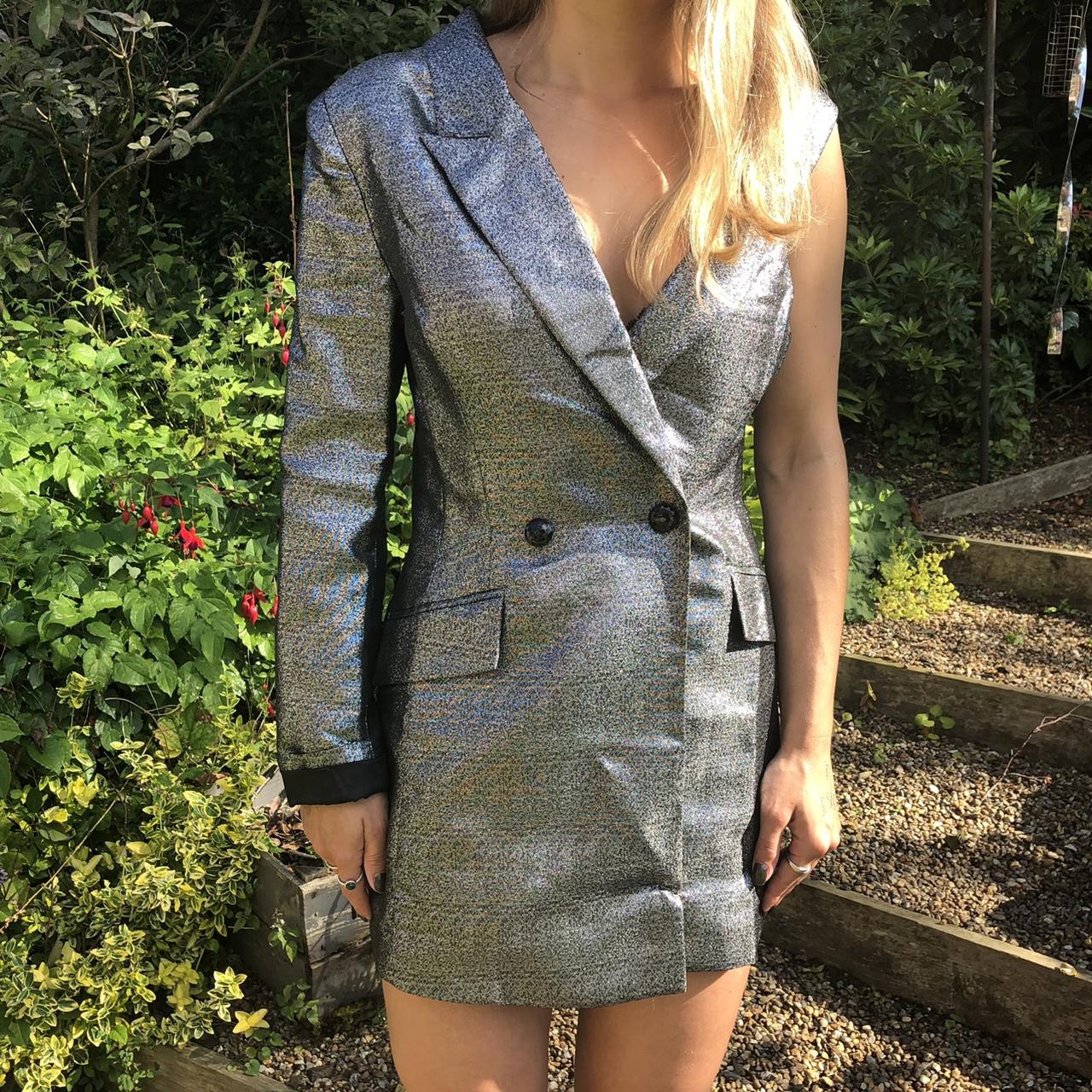 Sparkly silver jacket dress. original rtp £50+.... - Depop