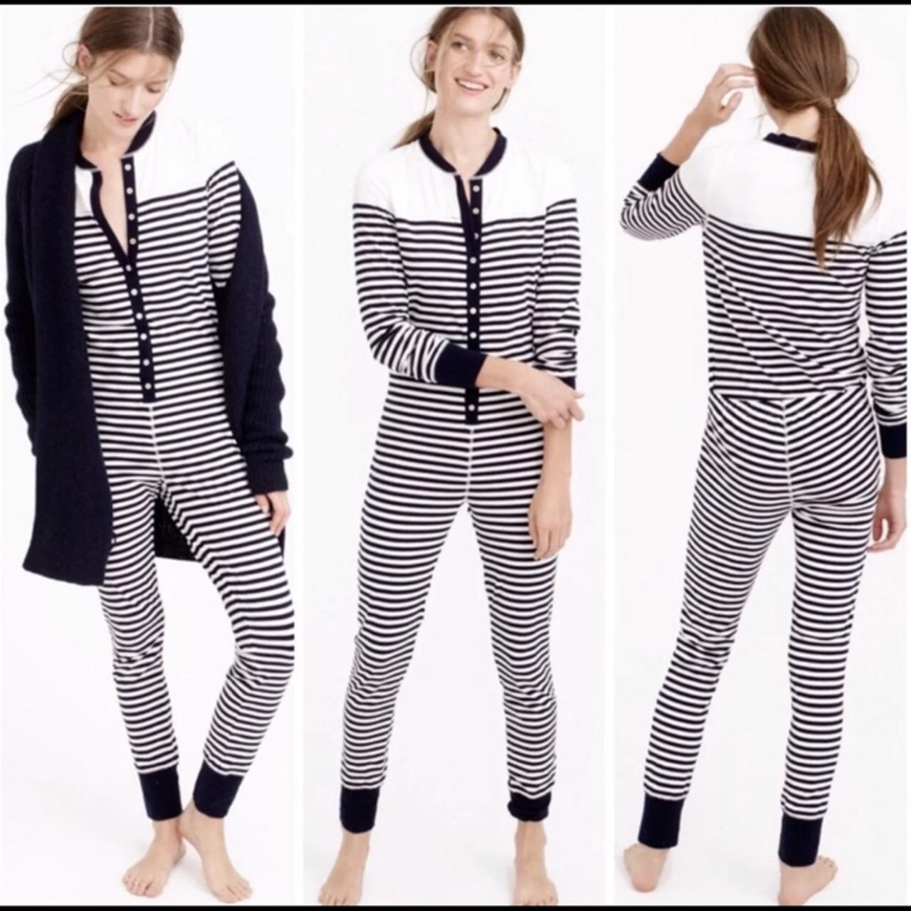 J. Crew Onesie One Piece Lounge pajamas Size Large... - Depop