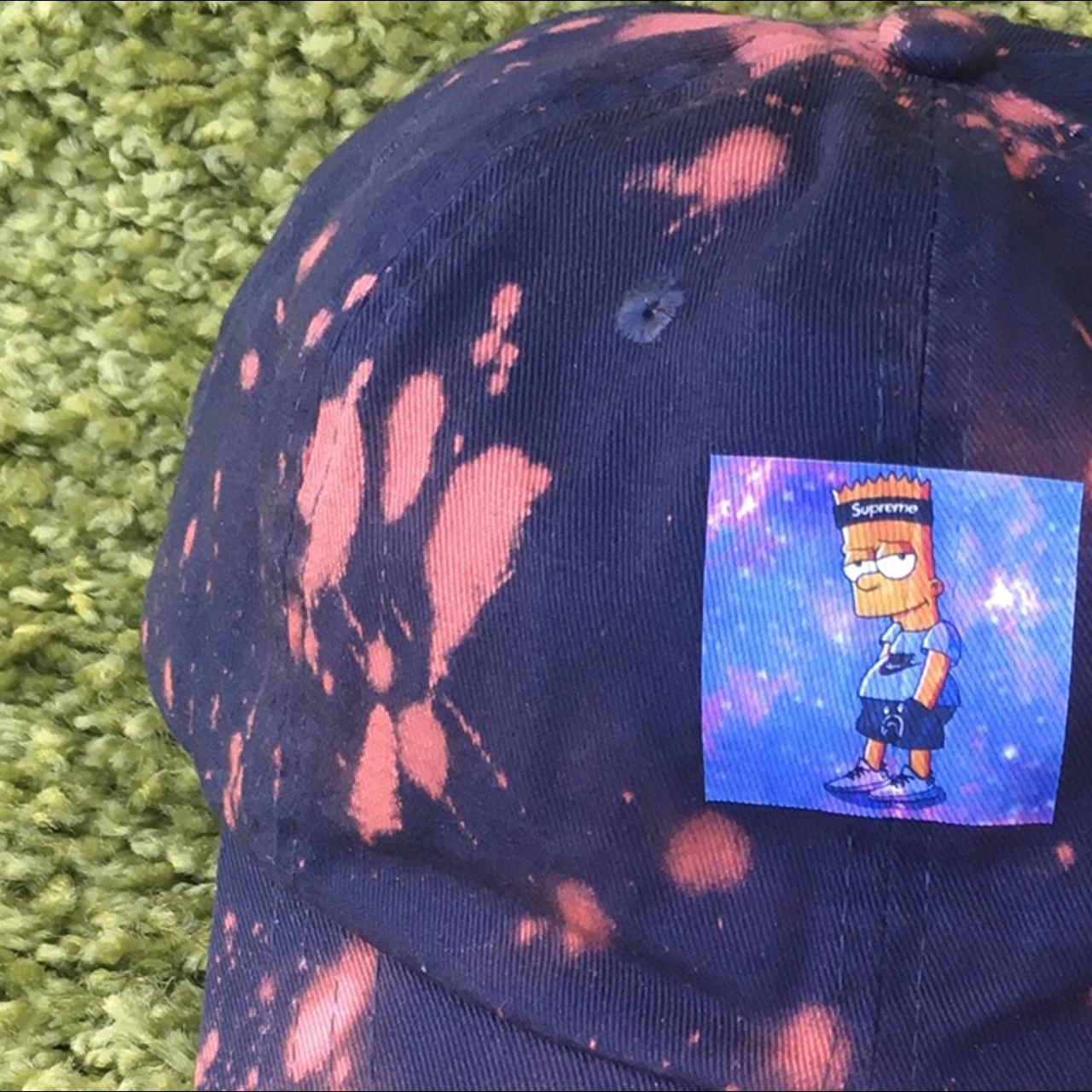 Bart Simpson Acid washed hat Navy blue and reddish... - Depop