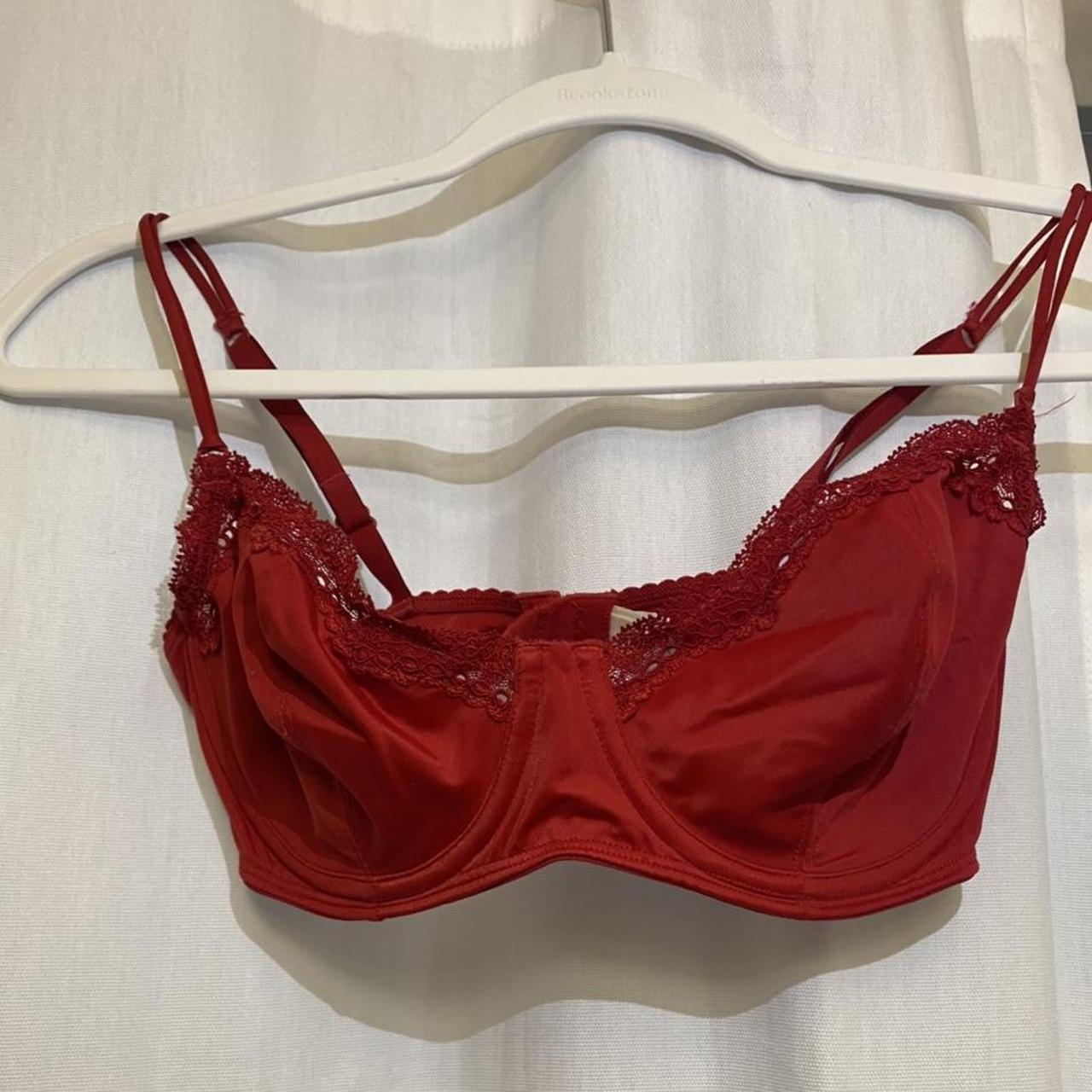 Prettiest vintage red lacy bra. Size 34b , gives... - Depop