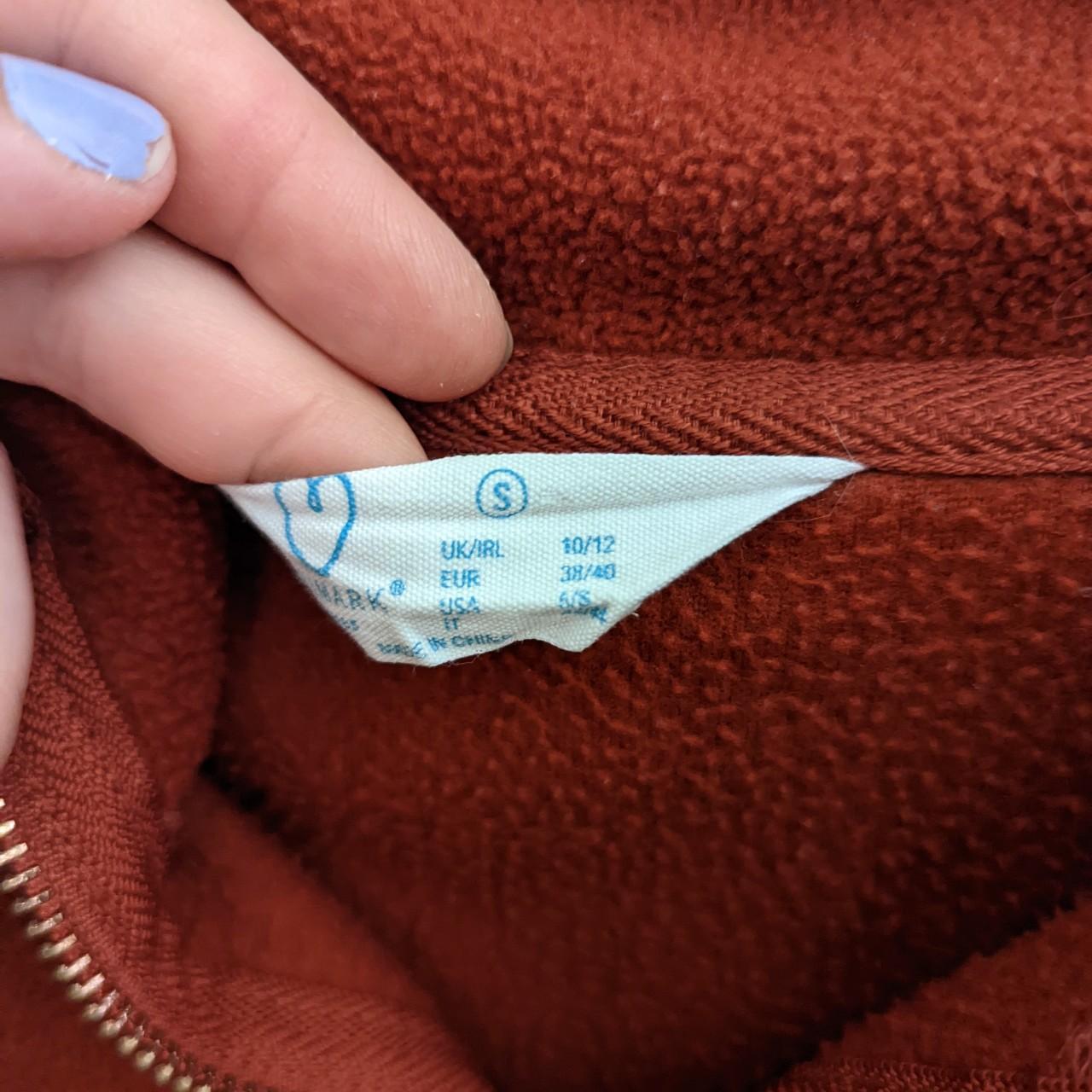 Cosy fleeced hoody Warm, dark copper colour With... - Depop