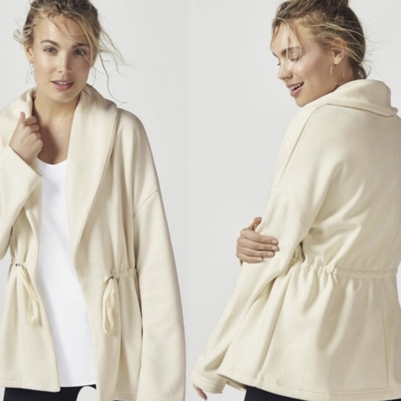 Fabletics Sage Coat In Oatmeal Say goodbye to boxy... - Depop