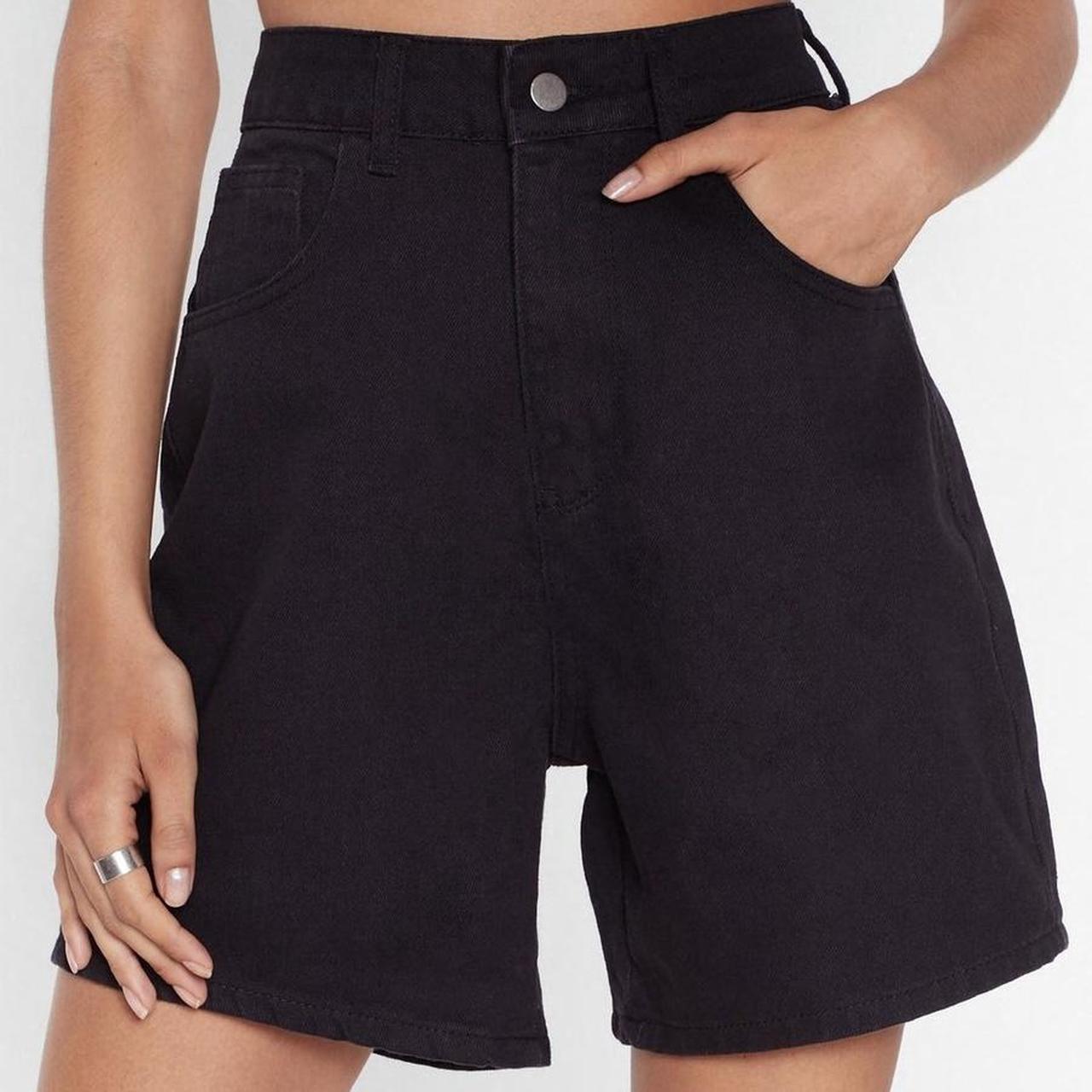 Black Denim Mum Shorts 10 - Depop