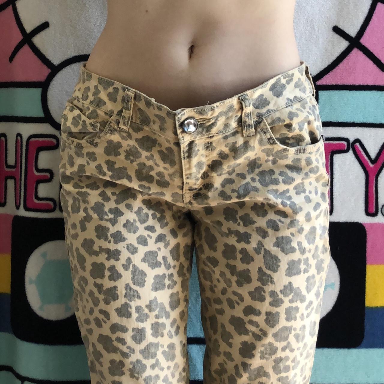Super Cute Low Rise Skinny Leopard Print Lei Depop