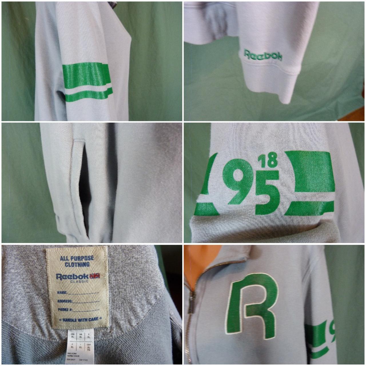 REEBOK 1895 Classic Logo Hooded Zip-Up Sweater... - Depop