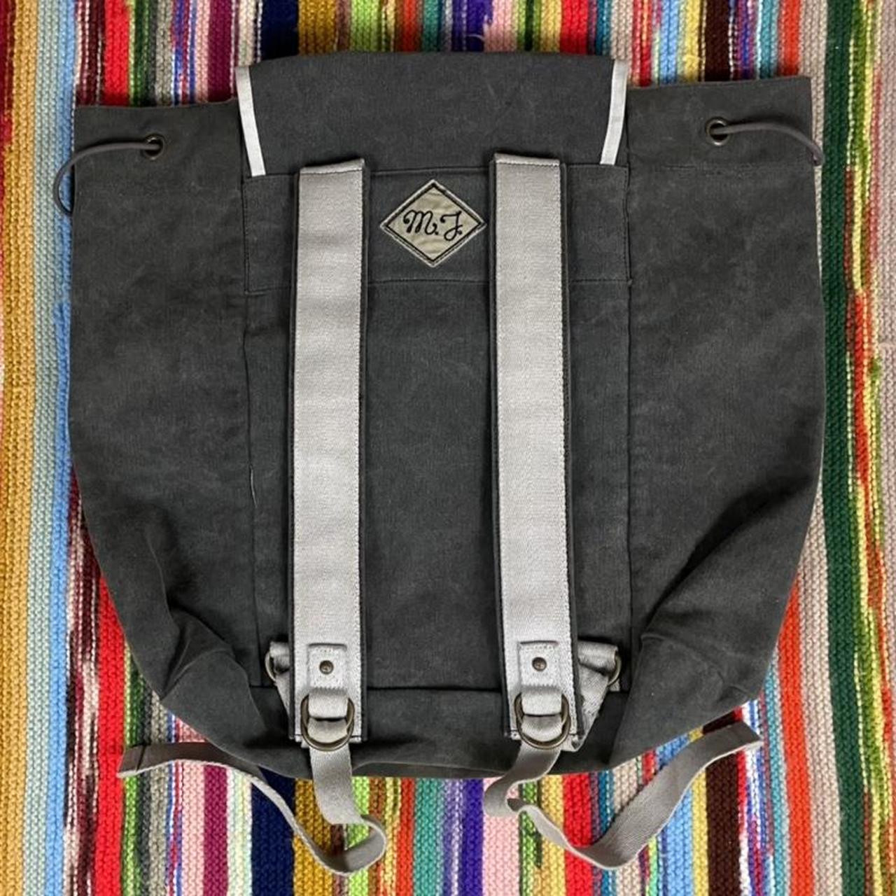 Grey denim and canvas Marc Jacobs MJ backpack/book... - Depop