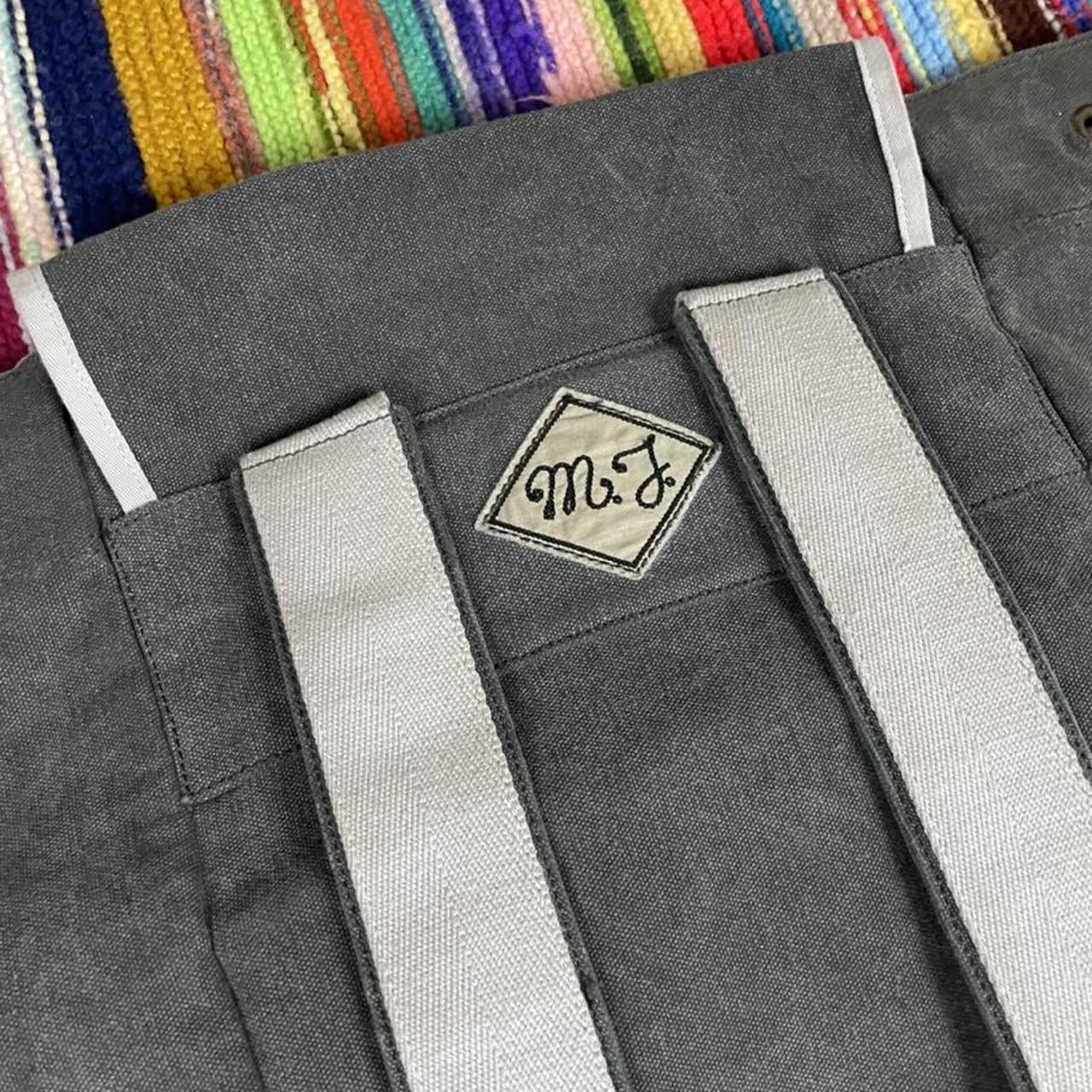 Grey denim and canvas Marc Jacobs MJ backpack/book... - Depop