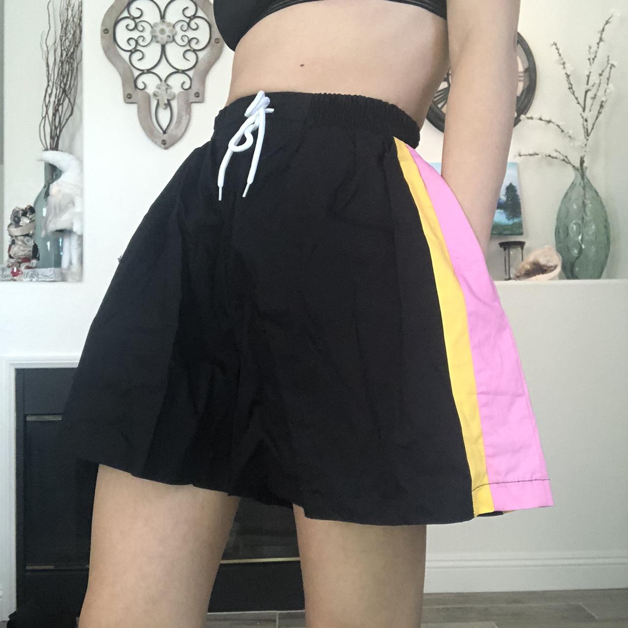 The Ragged Priest Women's Yellow and Black Shorts | Depop