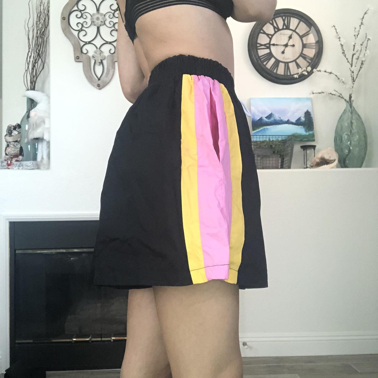 The Ragged Priest Women's Yellow and Black Shorts | Depop