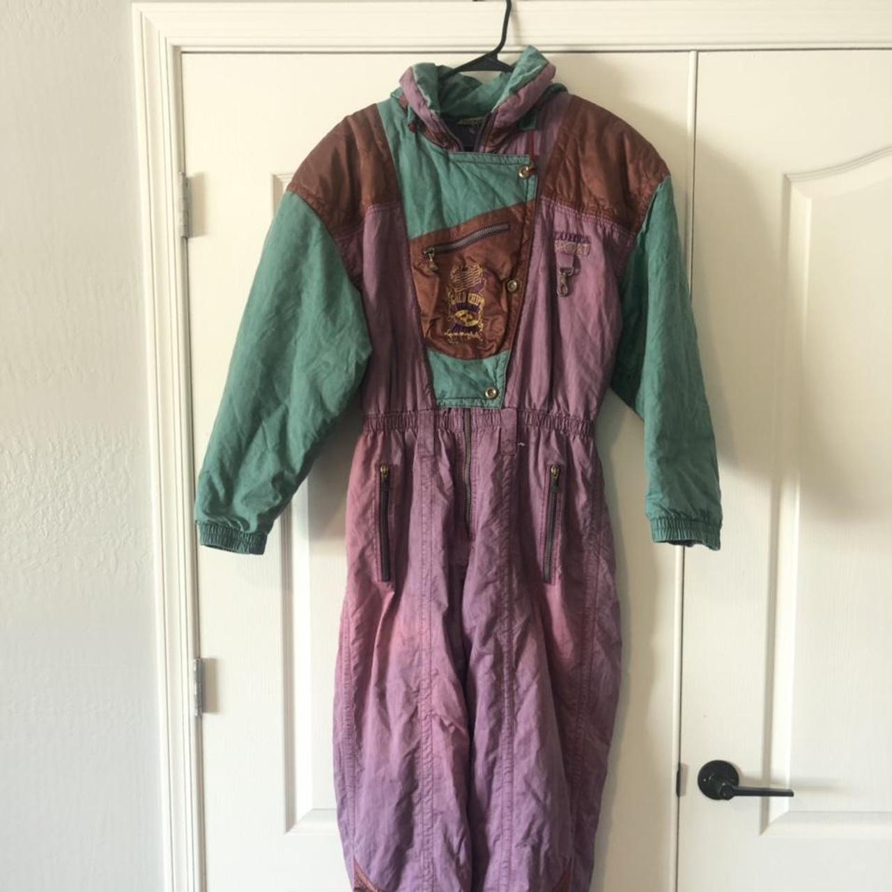 Vintage 80s Luhta Gold Chips 1 Piece Ski Suit VTG... - Depop