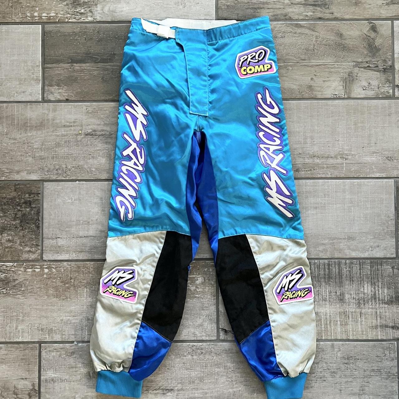 Fox Racing Men's Blue and White Trousers | Depop