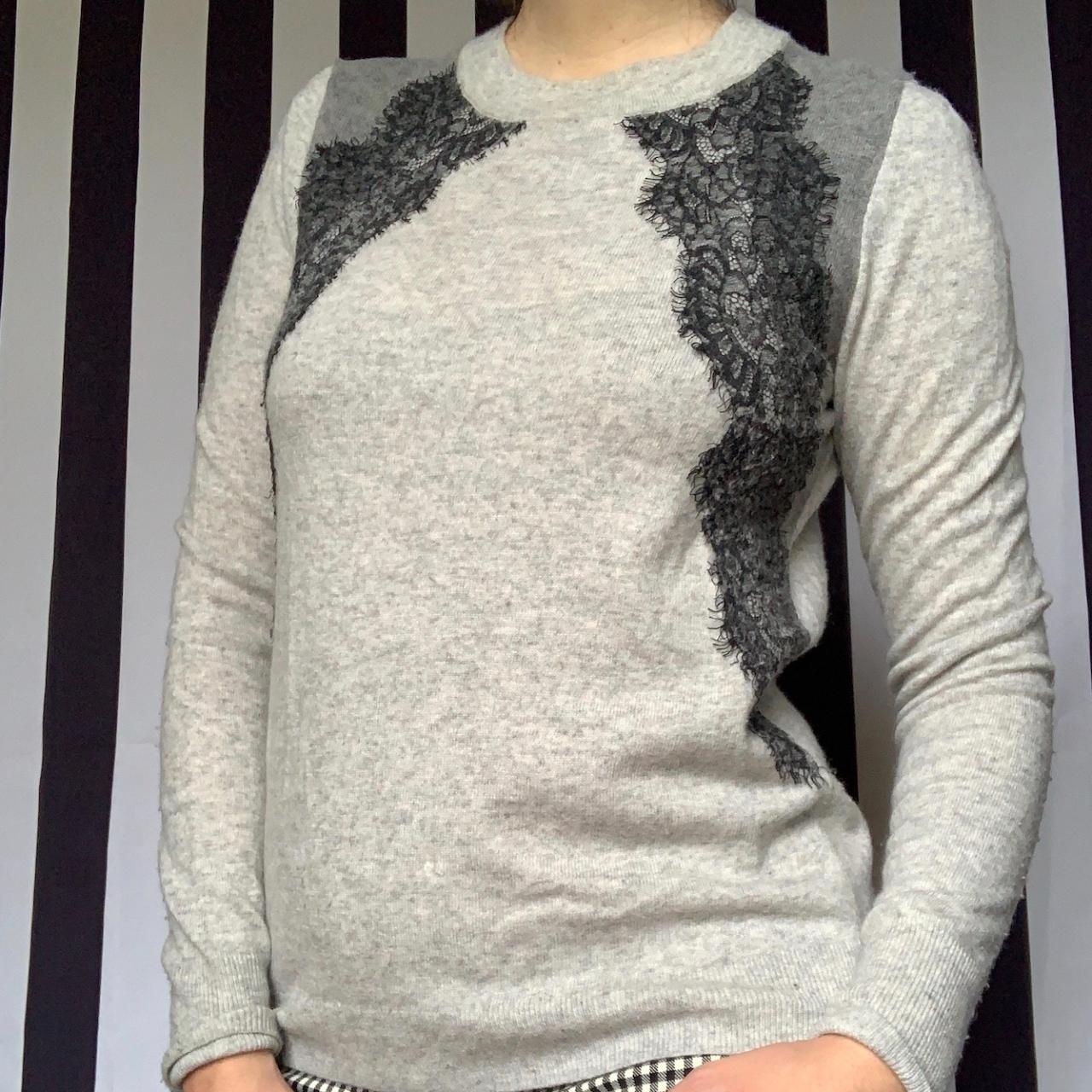 Beautiful jumper from J.Crew with black lace detail.... - Depop