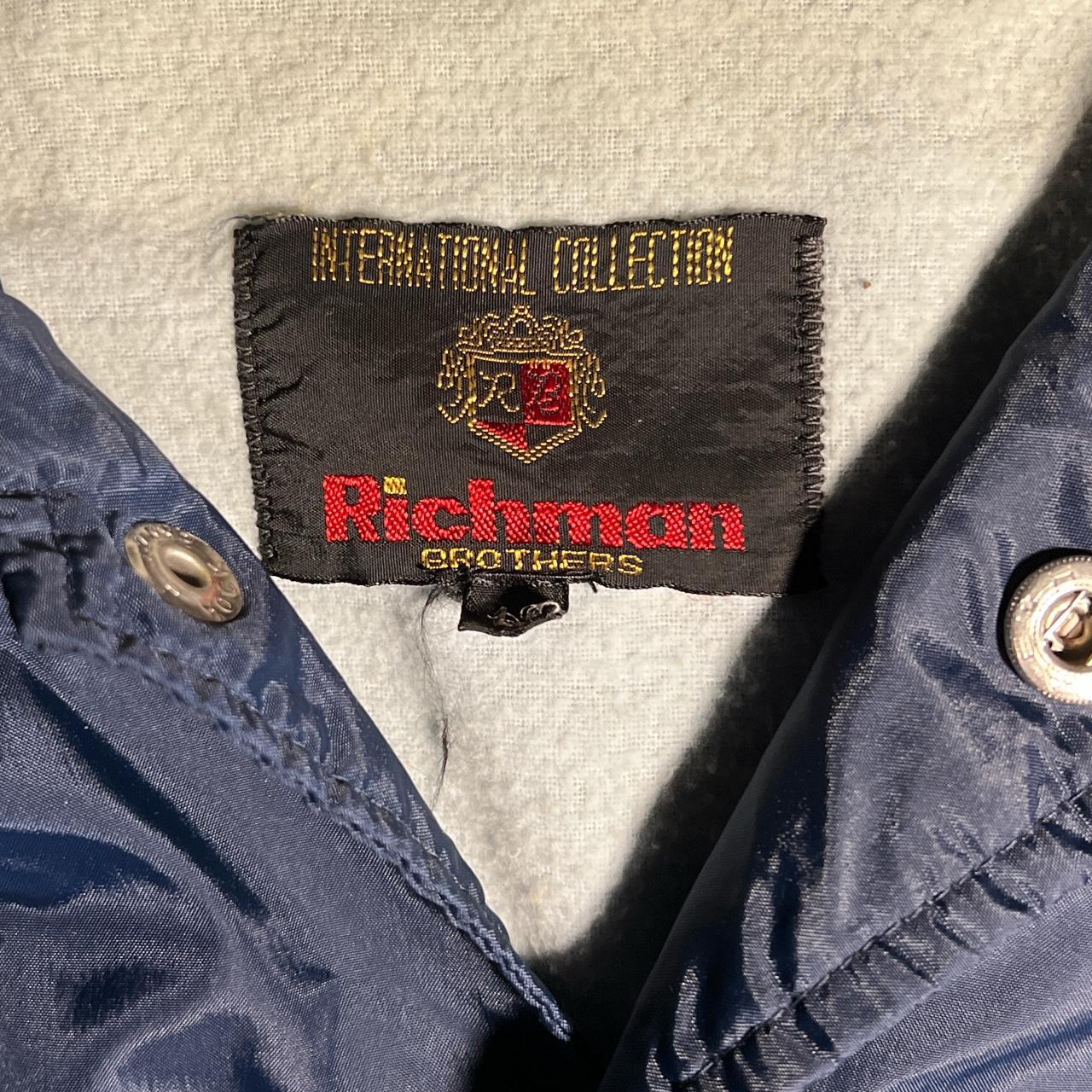 Richman Brothers Vintage Navy Windbreaker Coaches... - Depop