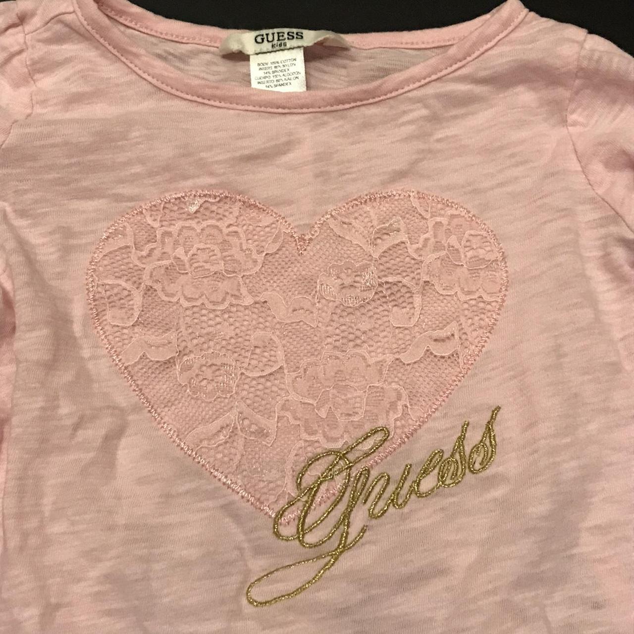Guess Toddler Girl’s Pink Lace Top Size... - Depop