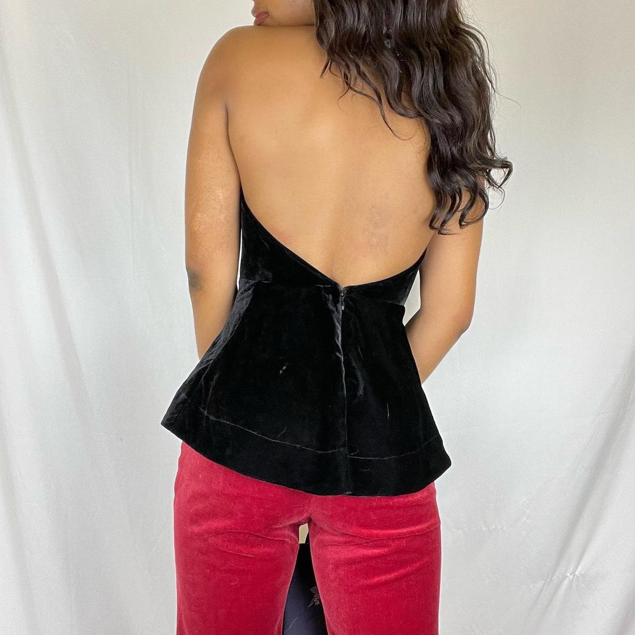 Express Halter top ~vintage velvet halter top... - Depop