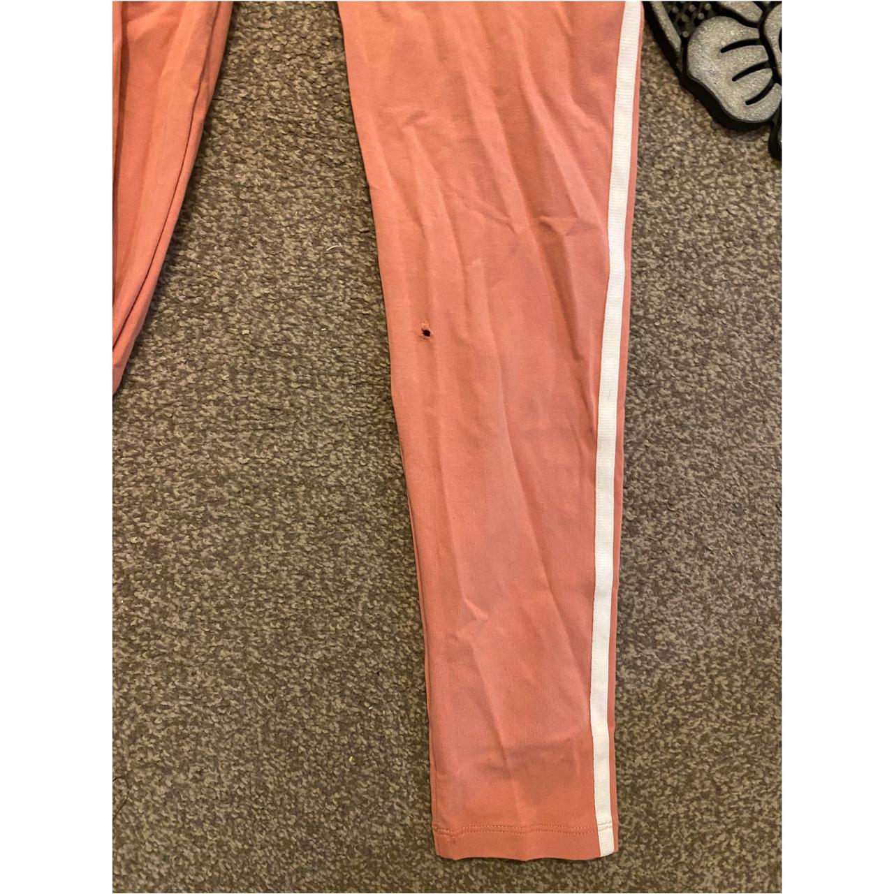 Adidas 3 stripes pink leggings UK SIZE 12 In good... - Depop