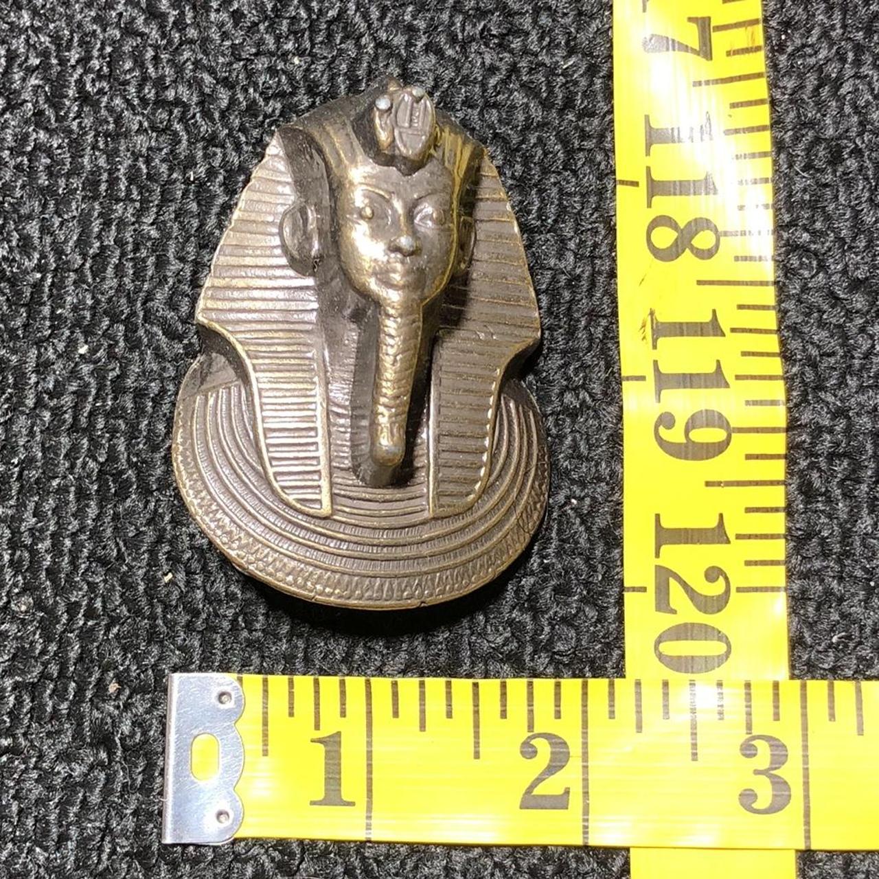 Vintage Egyptian Pharaoh King Tut 3D Belt Buckle.... - Depop