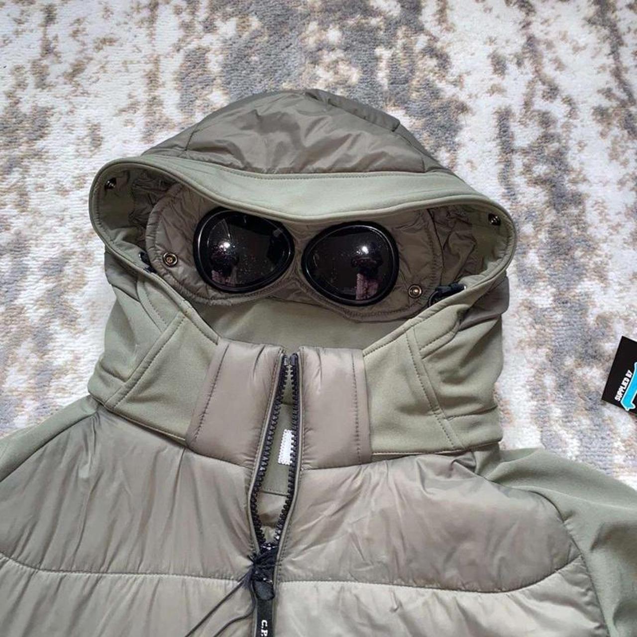 Authentic CP company khaki padded goggle jacket... - Depop
