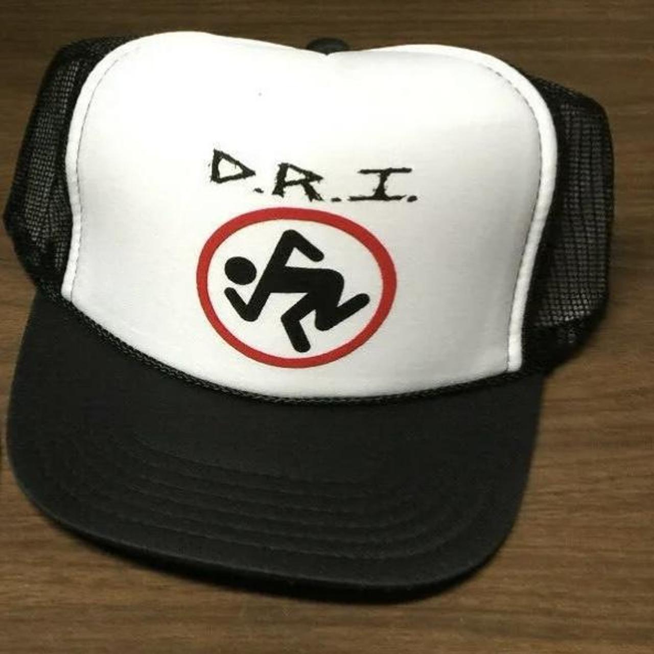 white DRI Dirty Rotten Imbeciles Band punk trucker... - Depop
