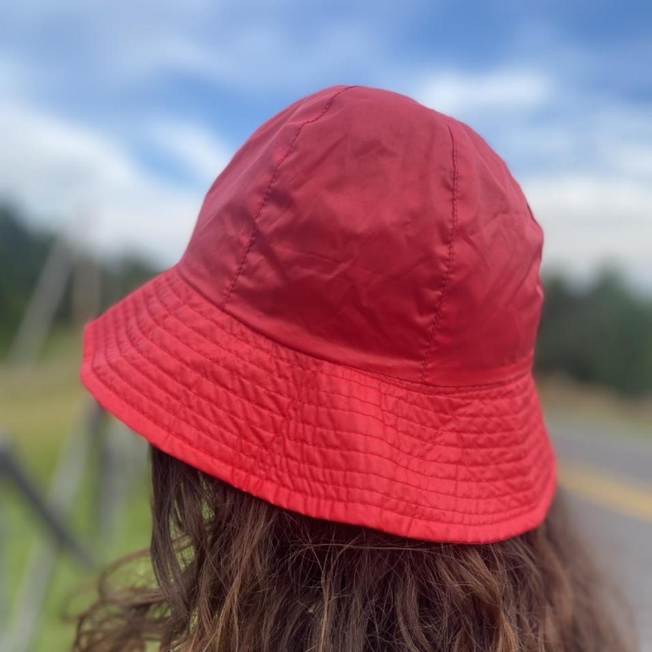 vintage bright red bucket hat. Super cute. Perfect... - Depop