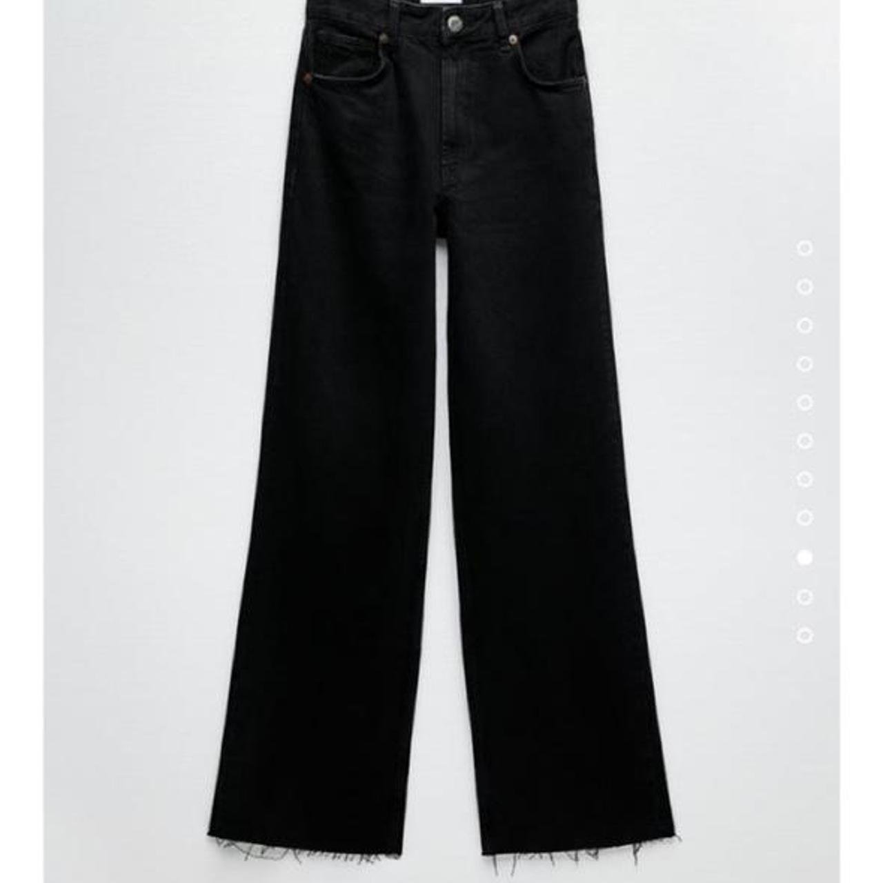 Zara, wide leg, high rise, black jeans. #zara... - Depop