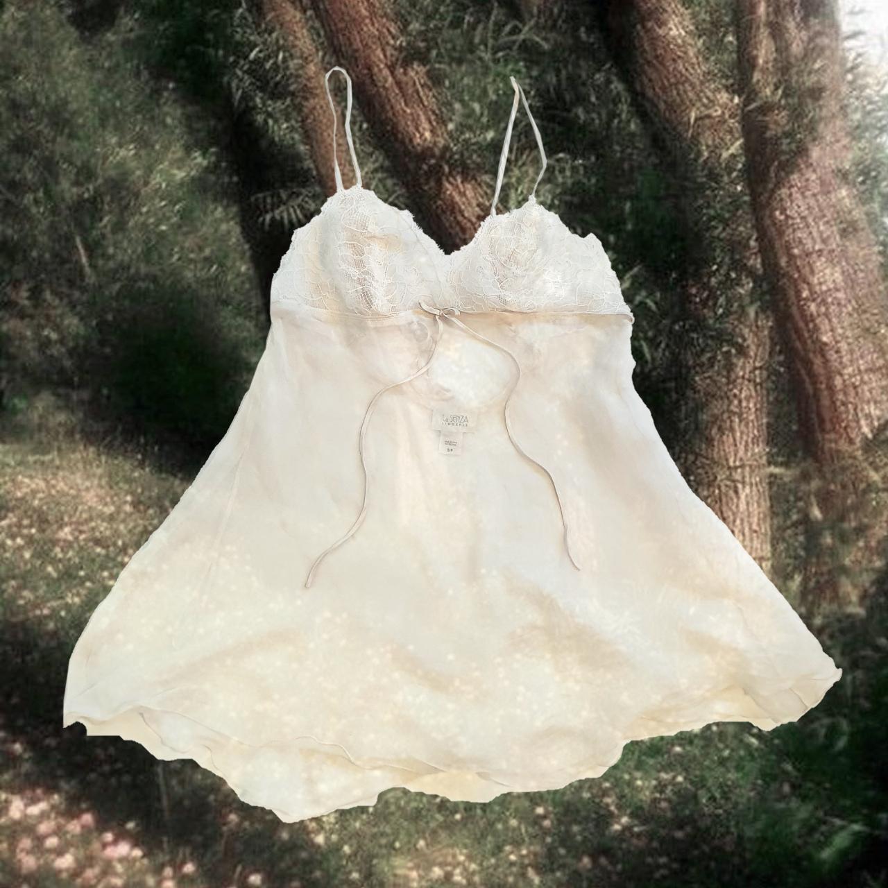 ☁️ white mesh slip dress ☁️ ethereal translucent... | Depop