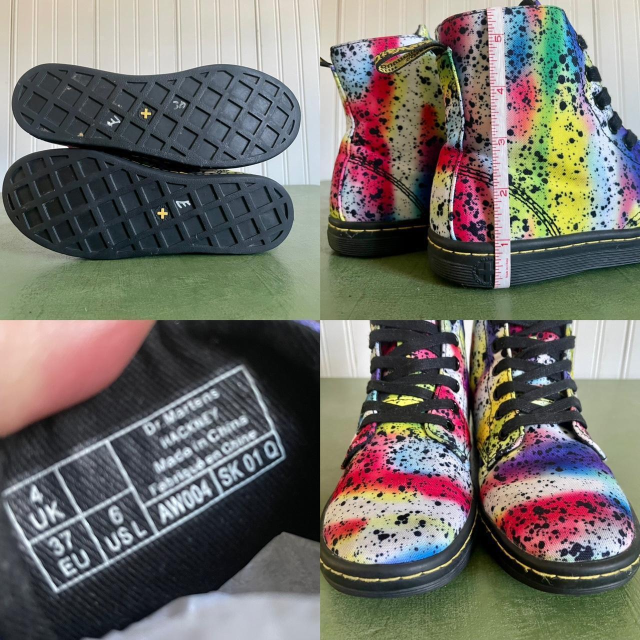 Dr. Martens HACKNEY Splatter Print Rainbow Canvas... - Depop