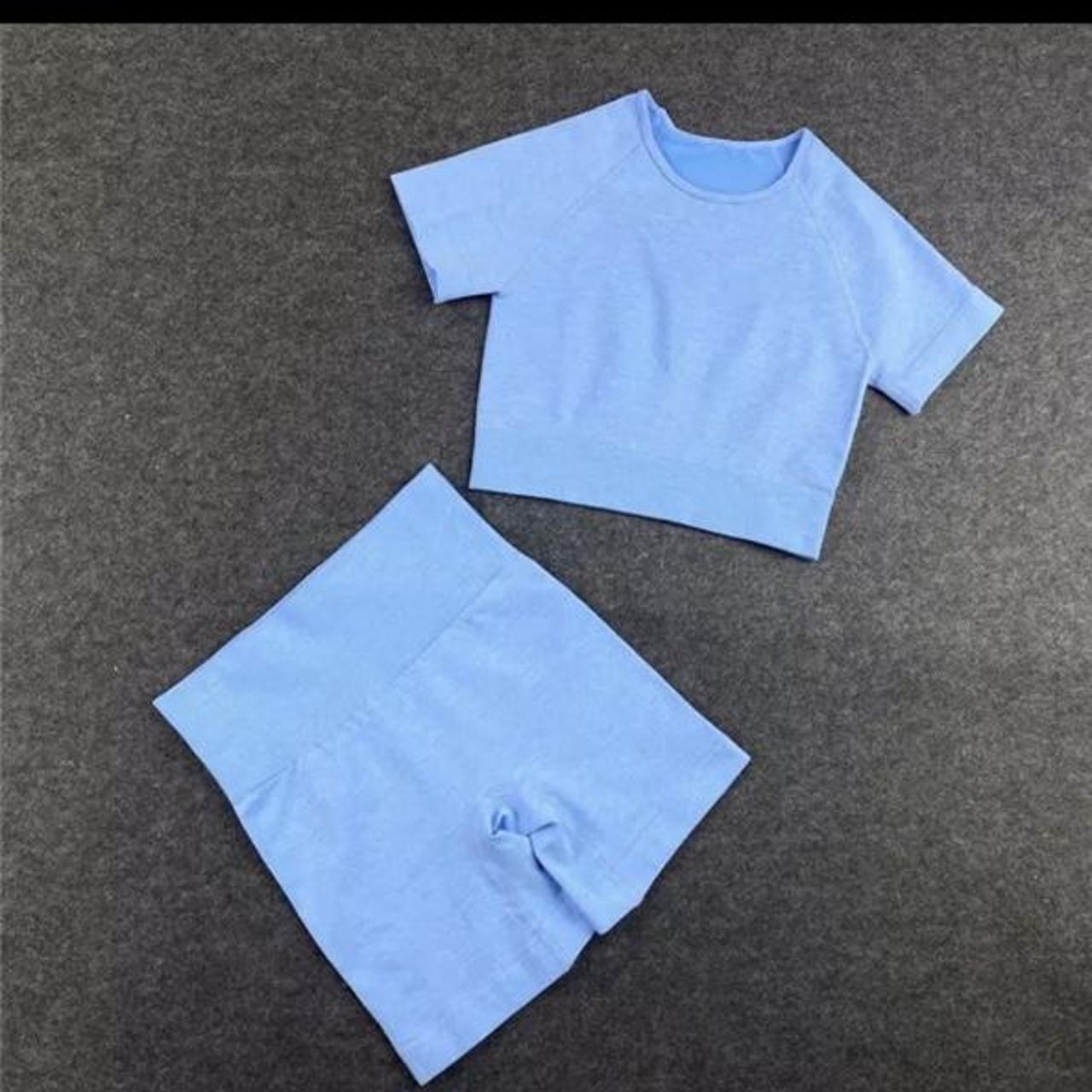 Blue gym TOP ONLY. Size small (would fit size 6-8)... - Depop