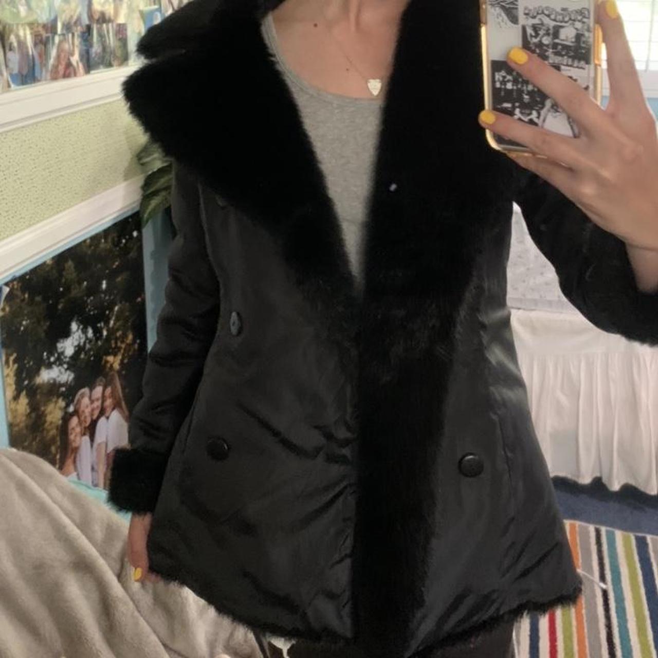 The cutest fluffy jacket ️ So cute Never worn No... - Depop