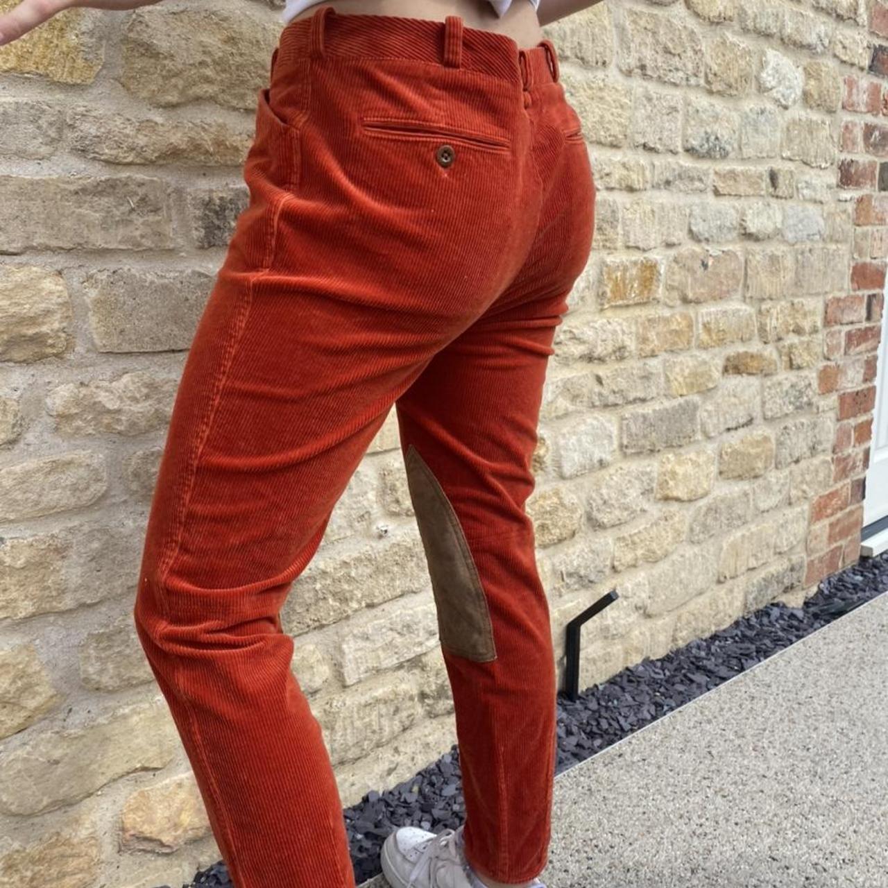 Ralph Lauren Women's Orange and Red Trousers | Depop