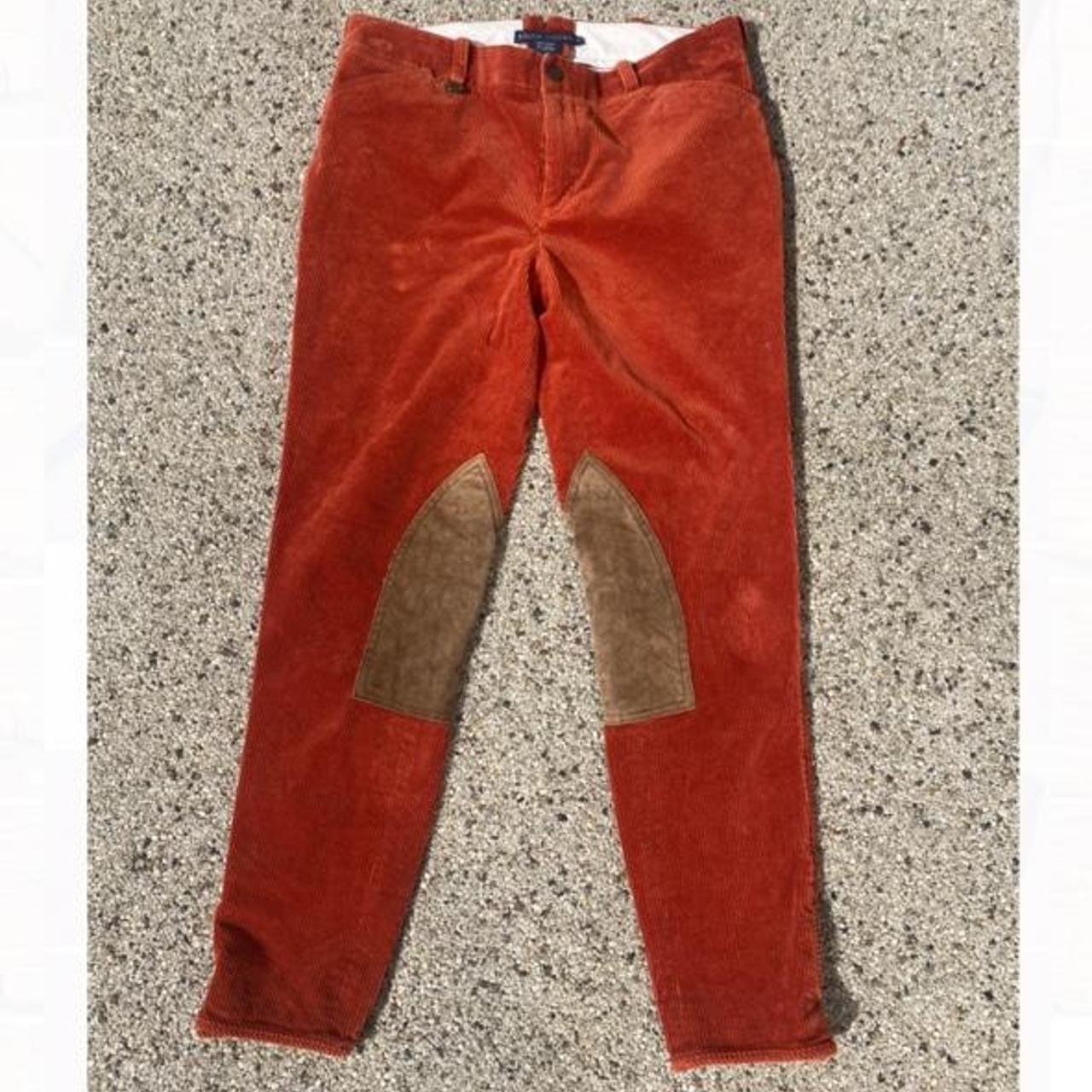 Ralph Lauren Women's Orange and Red Trousers | Depop