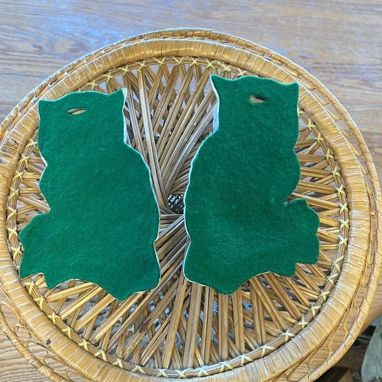 Vintage mid century modern glass hanging owl pair... - Depop