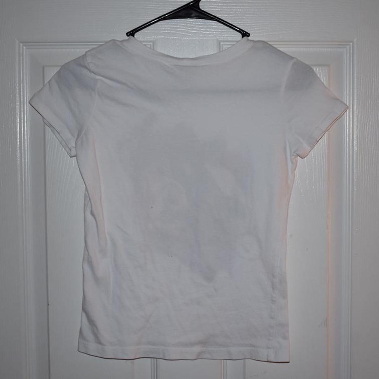 y2k rhinestone guess white t shirt would best fit... - Depop