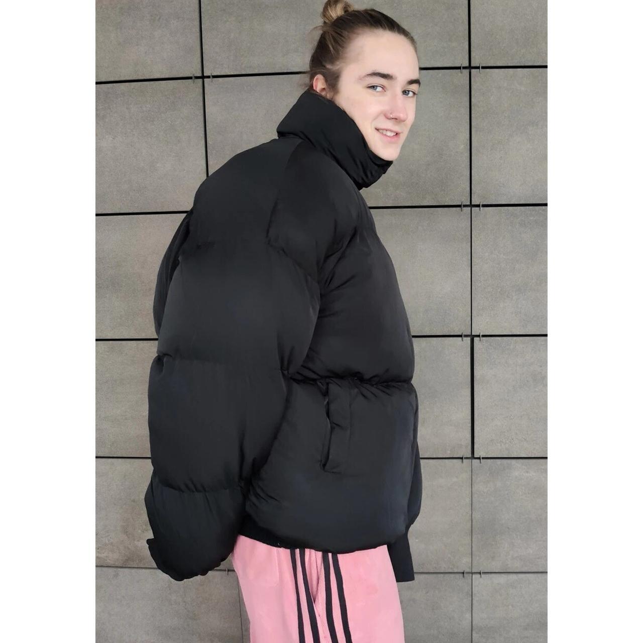 High neck cropped bomber quilted roll puffer jacket... | Depop
