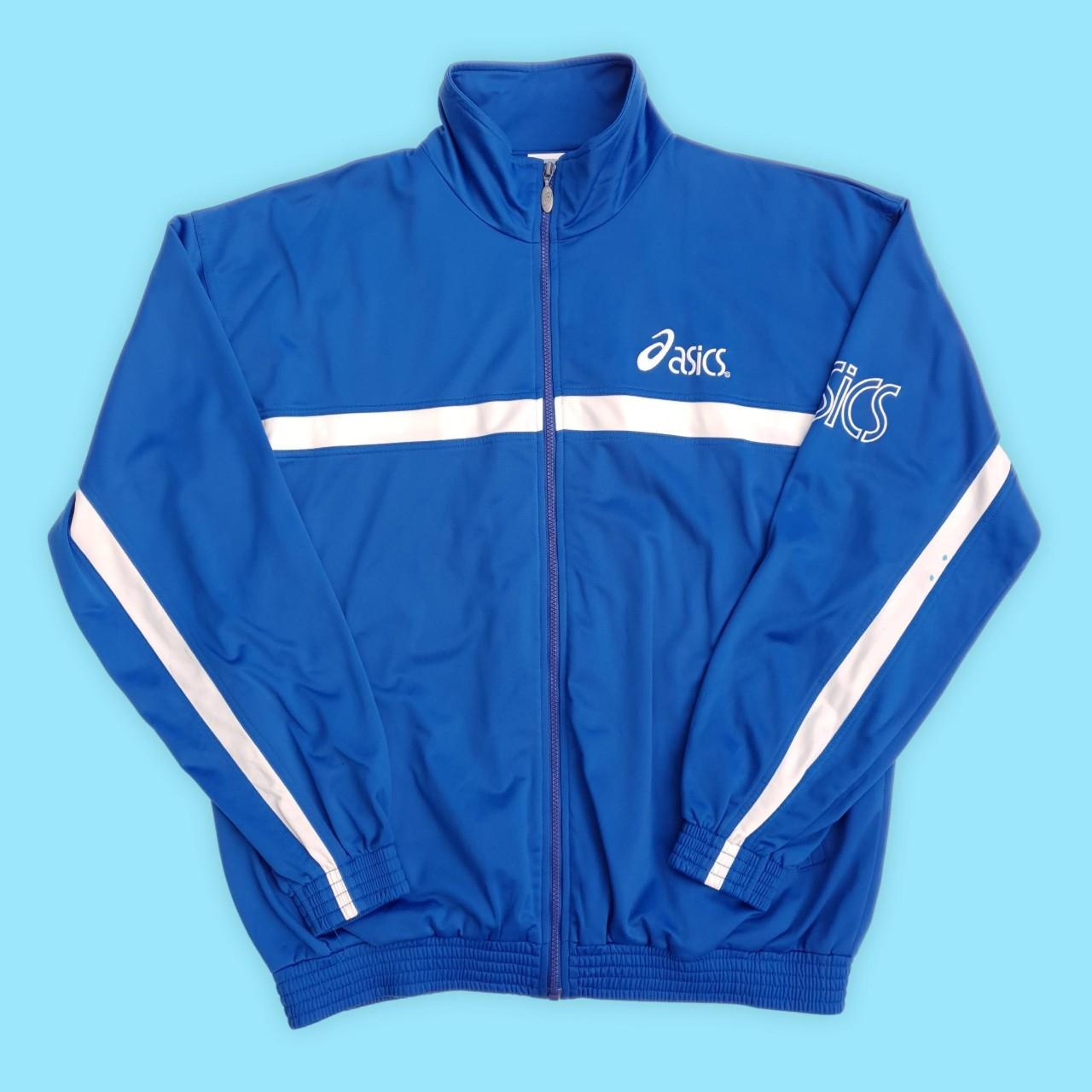 Mens ASICS jacket - Blue Asics track jacket //... - Depop