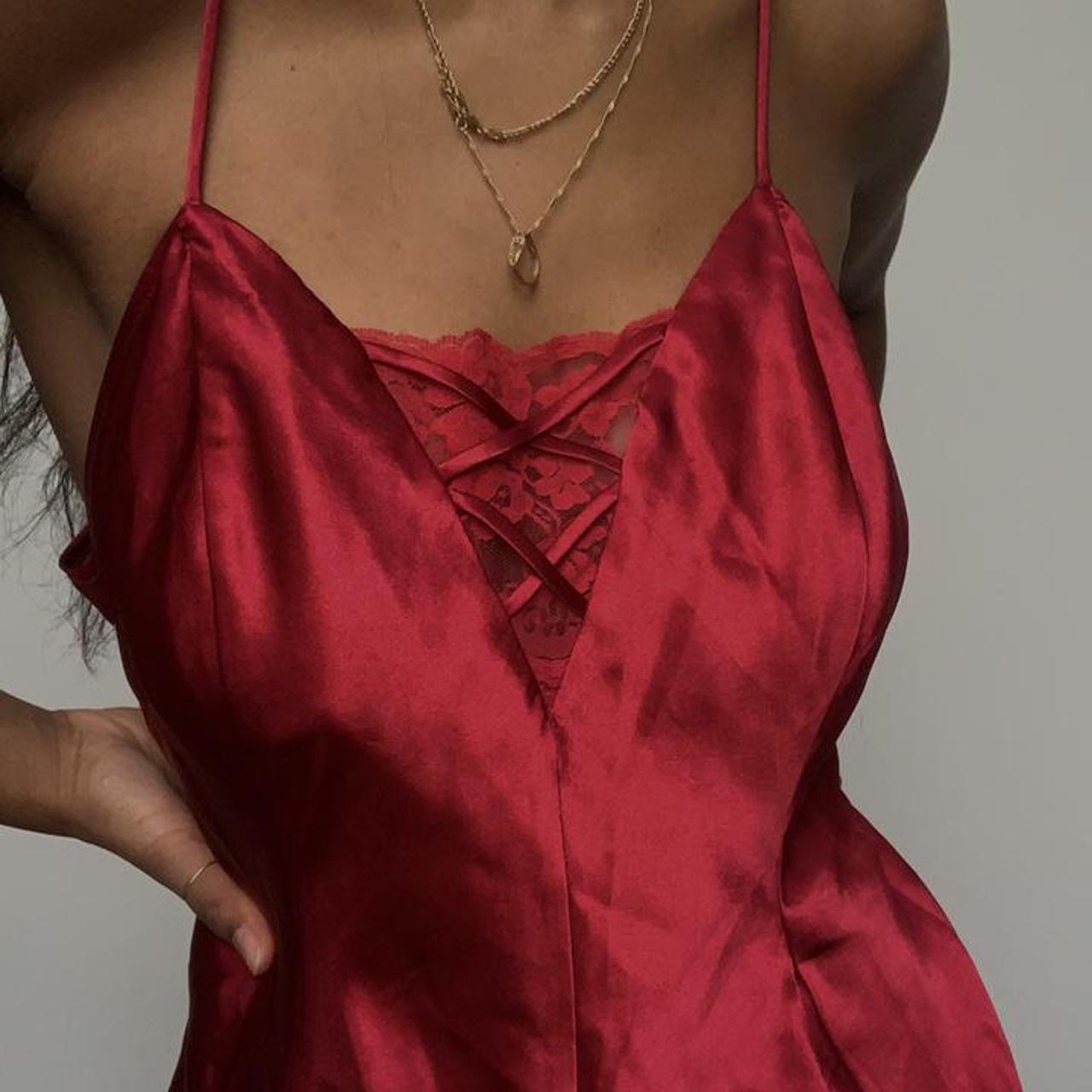 🌹 stunning vintage satin high cut teddy 🌹 best fit... - Depop