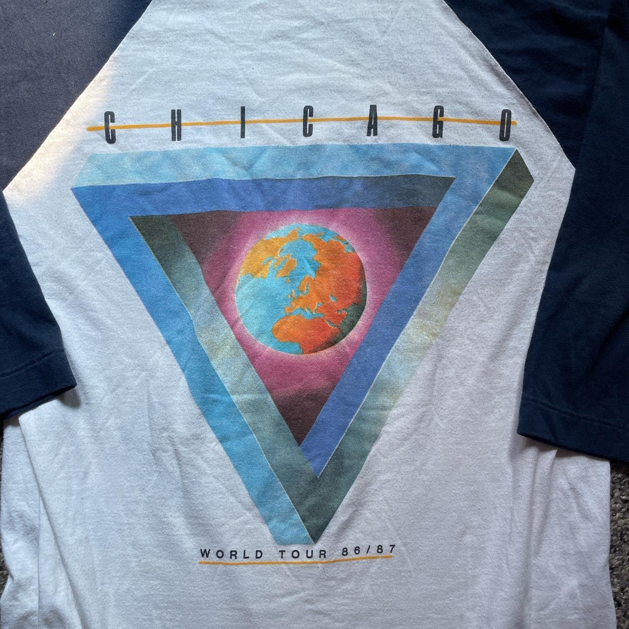 Vintage Chicago 1986-87 World Tour 3/4 sleeve... - Depop