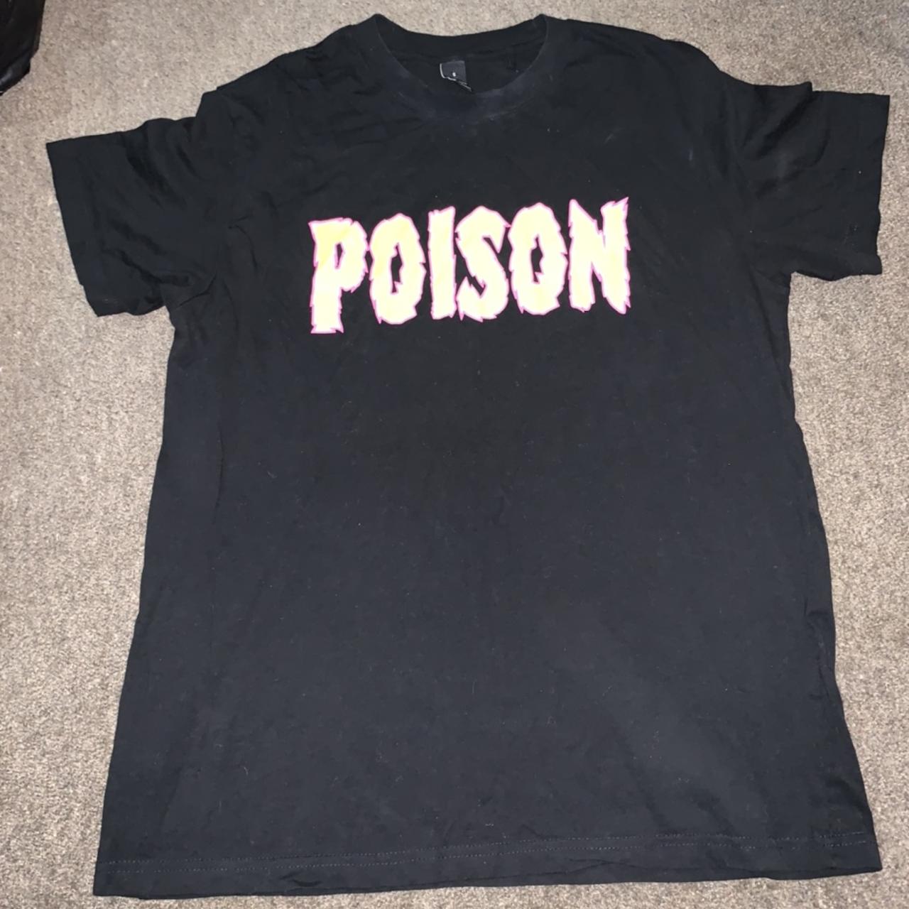 Black ‘Poison’ tshirt Never worn Small - Depop