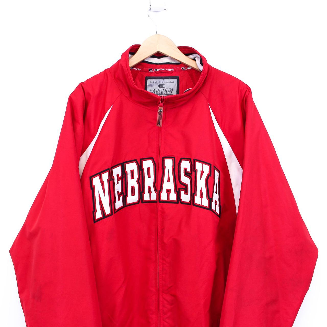 Vintage Nebraska Windbreaker Jacket Size:... - Depop