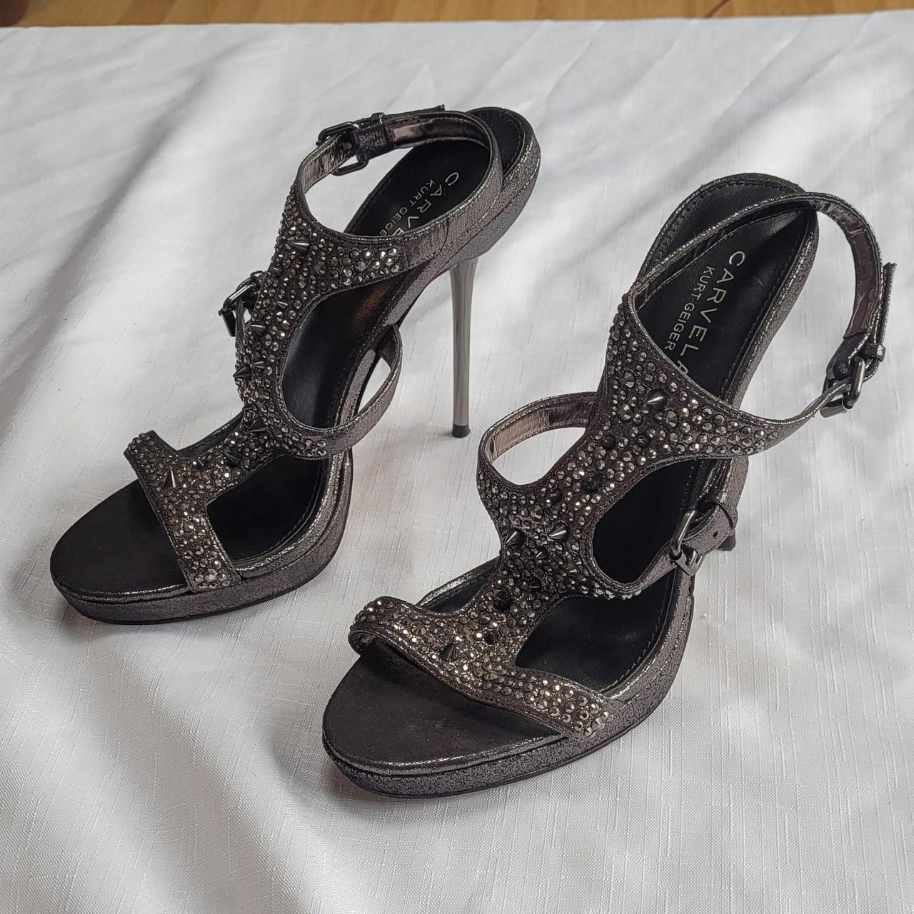 Carvela Kurt Geiger Gunmetal Grey High Heeled... - Depop