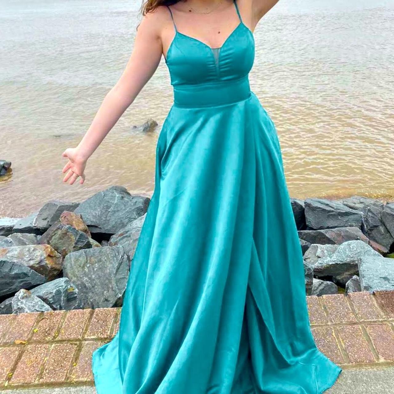 Macy's Women's Blue Dress | Depop