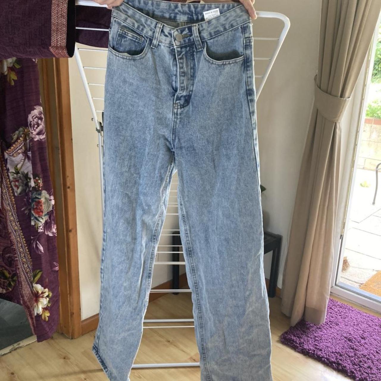 SHEIN high waist denim faded wash look jeans... - Depop