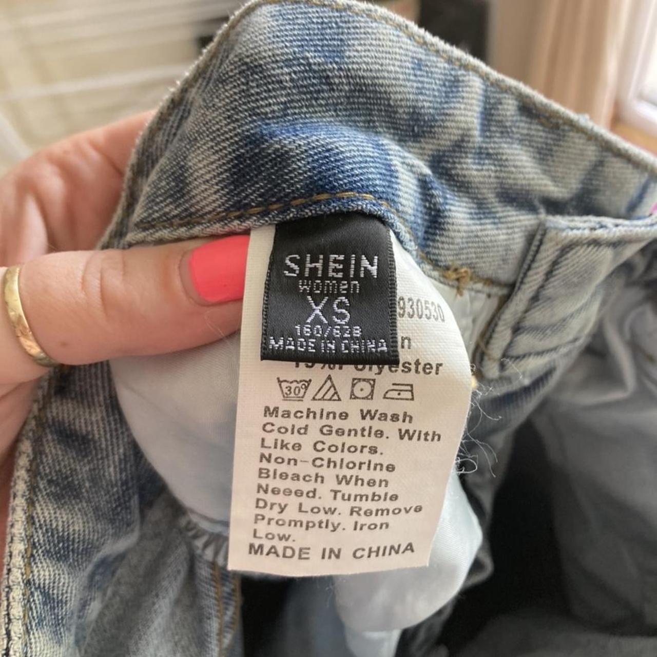 SHEIN high waist denim faded wash look jeans... - Depop