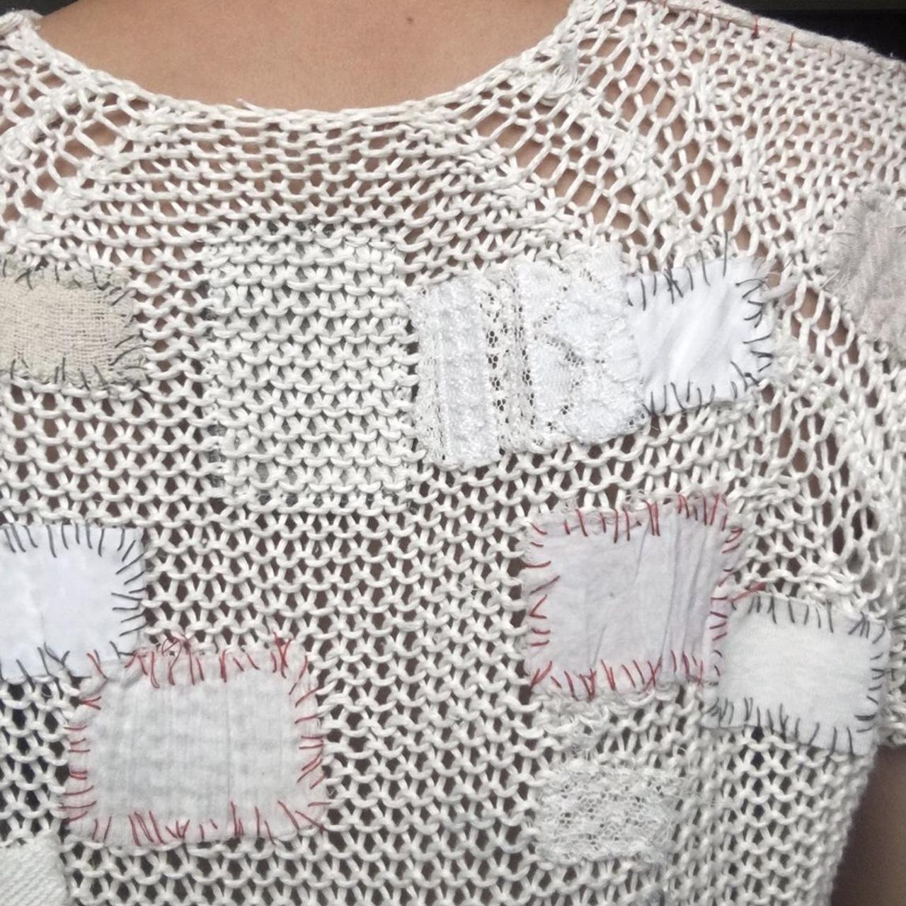 Undercover 2003ss SCAB collection white fishnet knit... - Depop