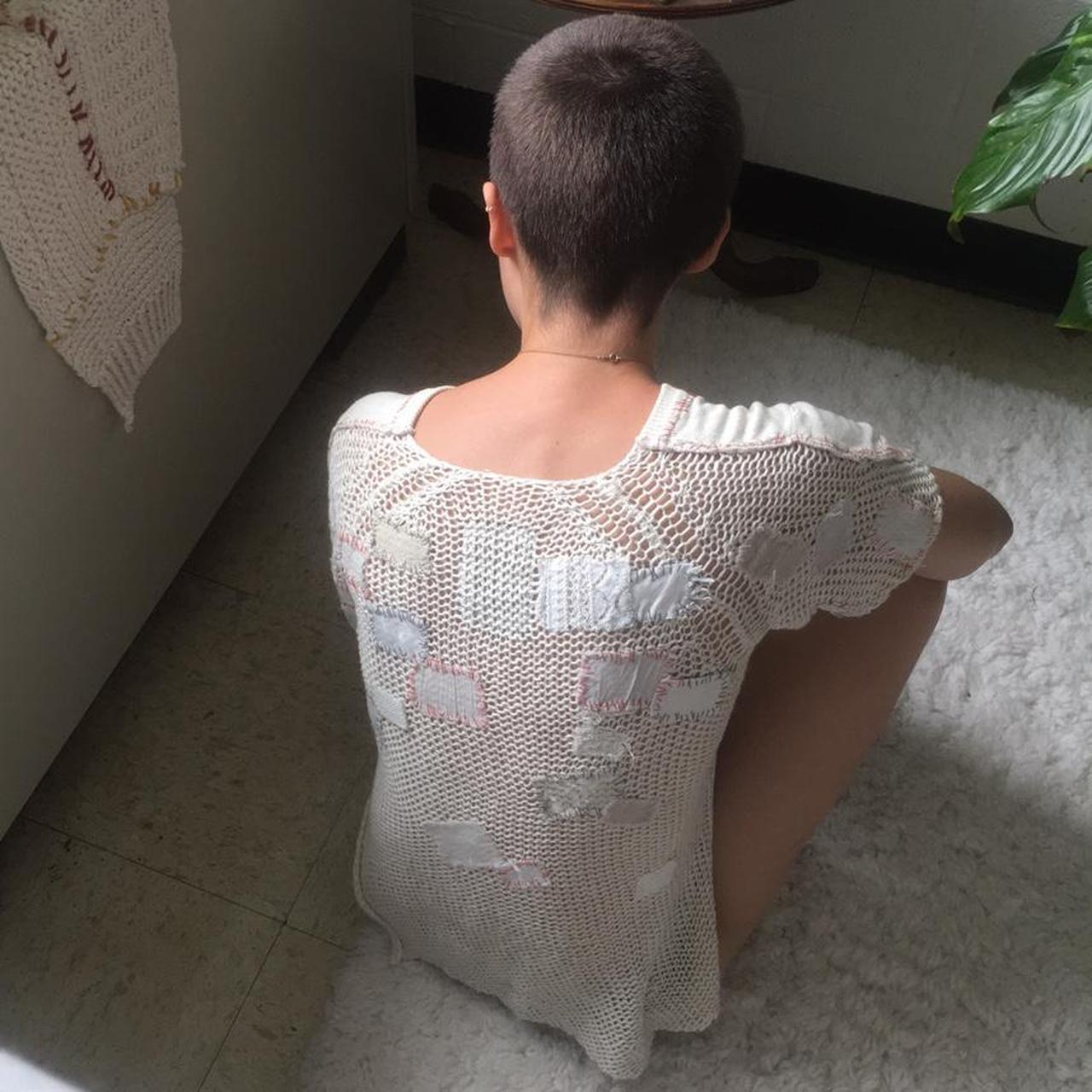 Undercover 2003ss SCAB collection white fishnet knit... - Depop